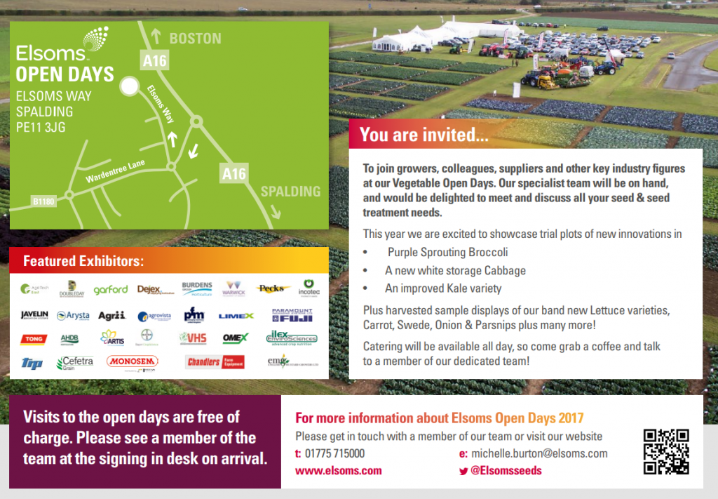 Don’t miss the Elsoms Vegetable Open Days 2017 - Bionature UK
